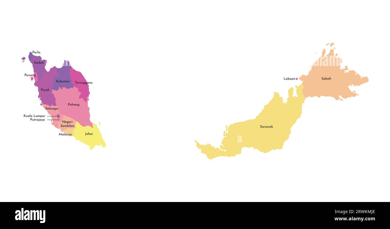 Vector isolated illustration of simplified administrative map of ...