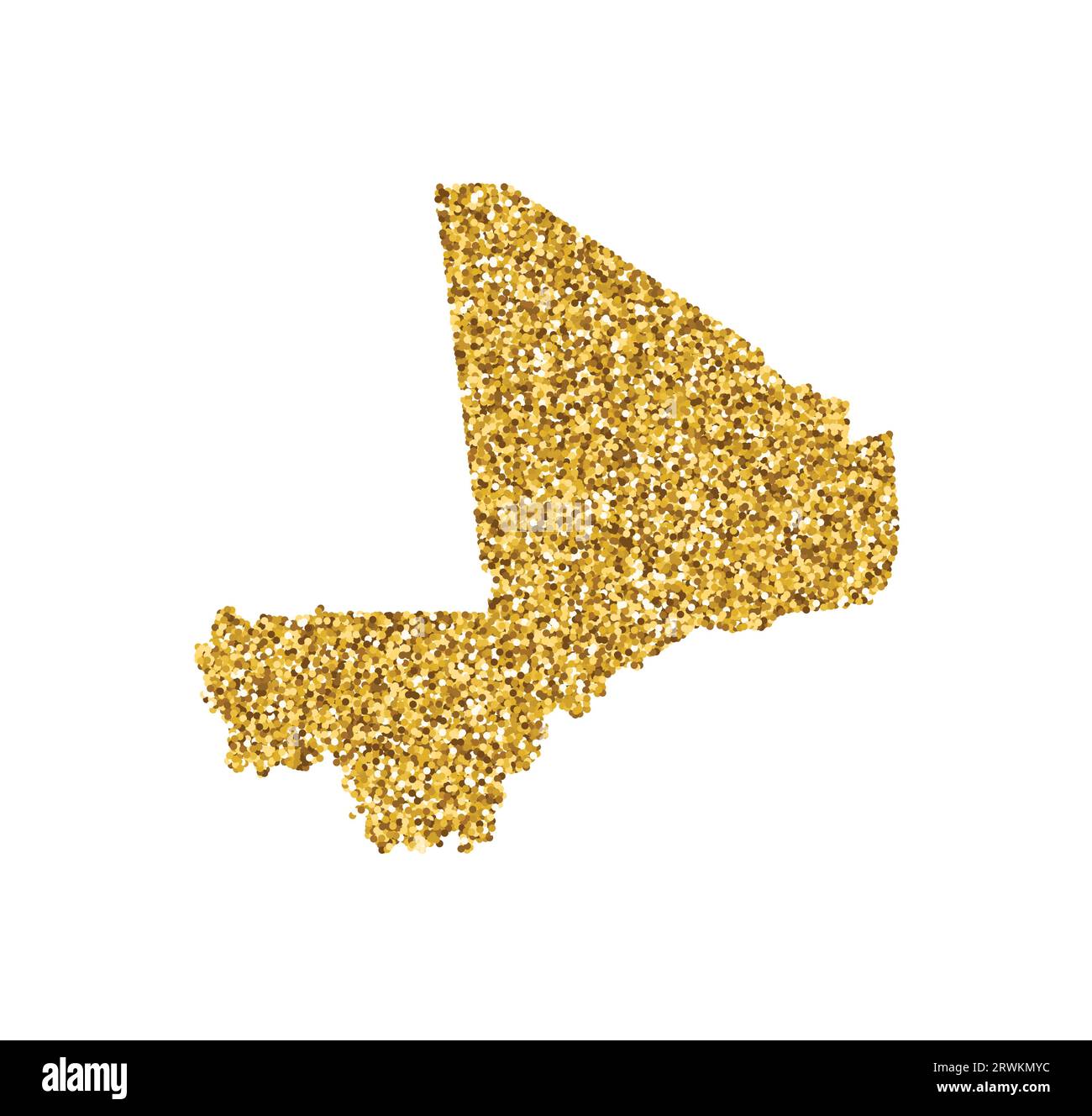 Vector isolated illustration with simplified Mali map. Decorated by ...