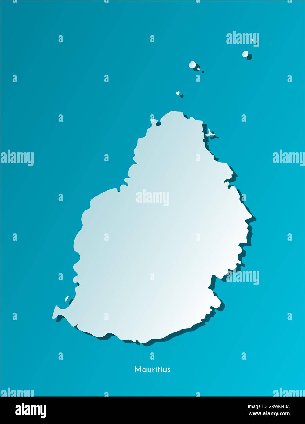 Vector isolated illustration of political map island state - Mauritius ...