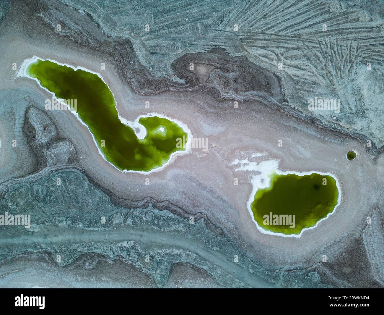 Aerial photo shows the Emerald Lake in Haixi Mongol and Tibetan ...