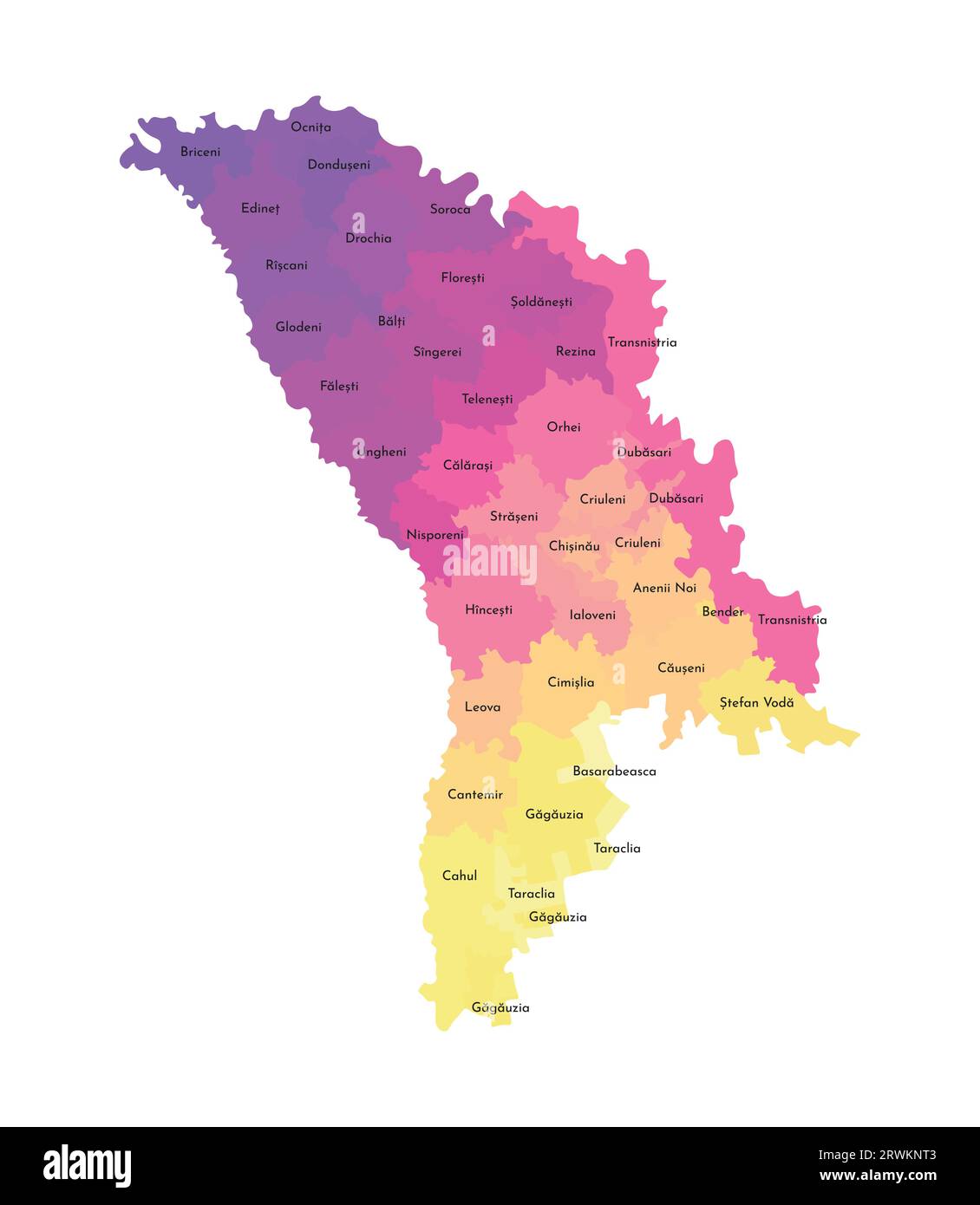 Vector isolated illustration of simplified administrative map of ...