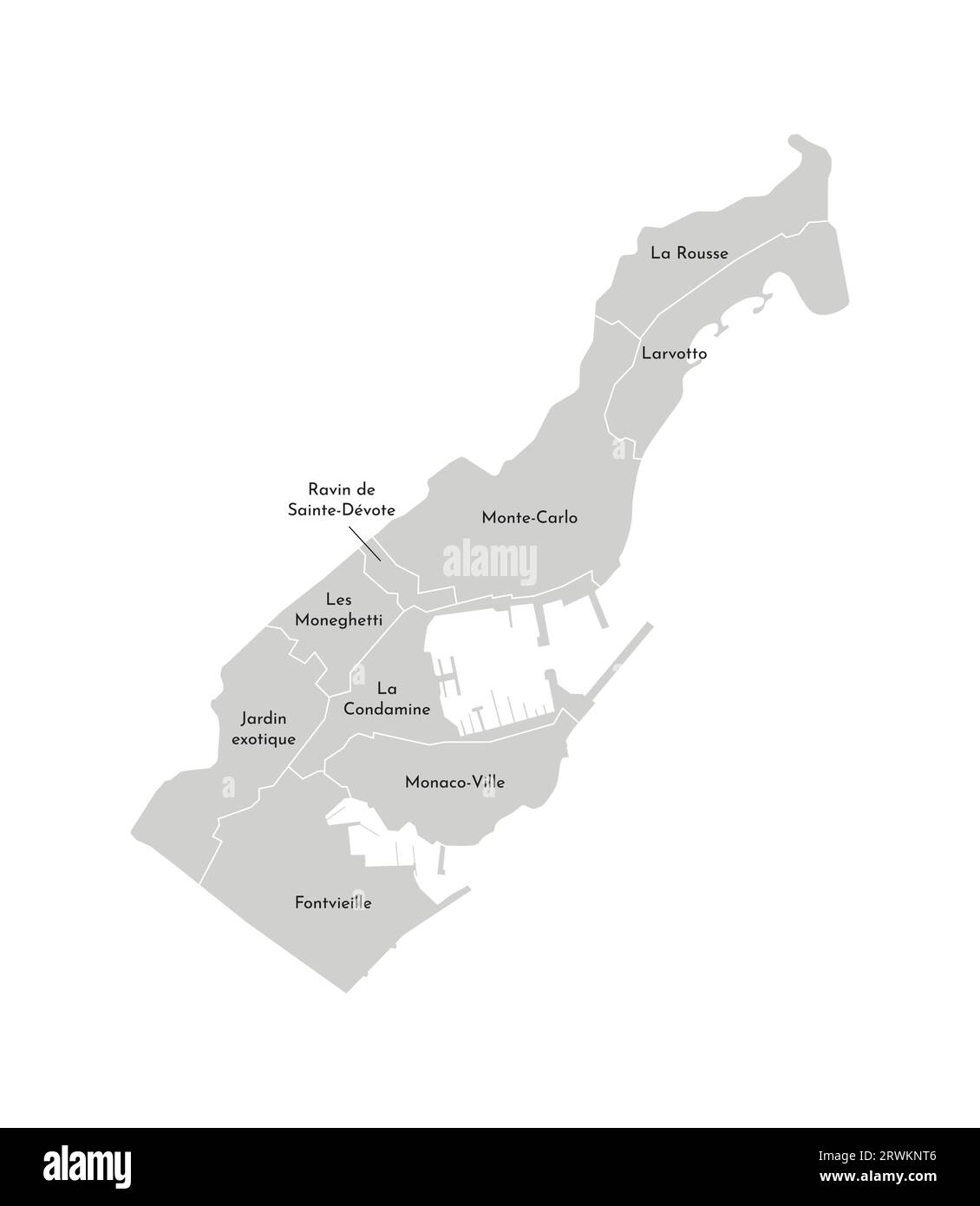 Vector isolated illustration of simplified administrative map of Monaco ...