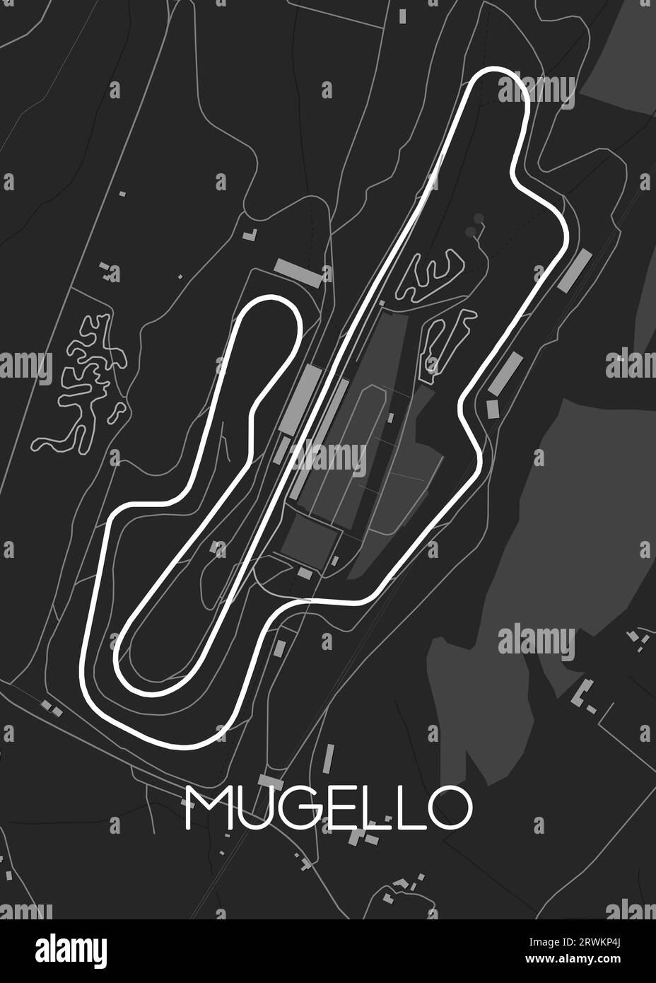 Circuit Mugello Track Map for Poster Wall Art Stock Vector Image & Art ...