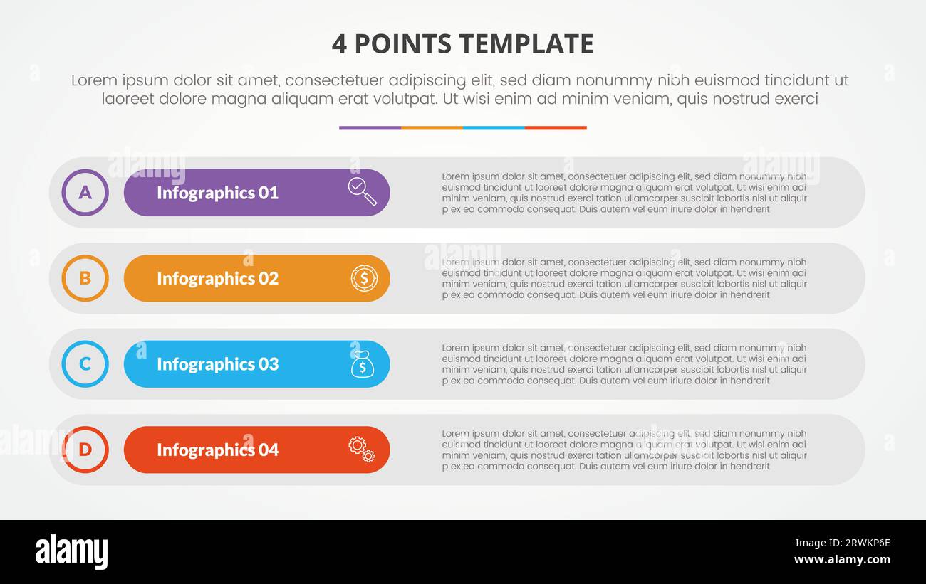 4 points stage template infographic concept for slide presentation with ...
