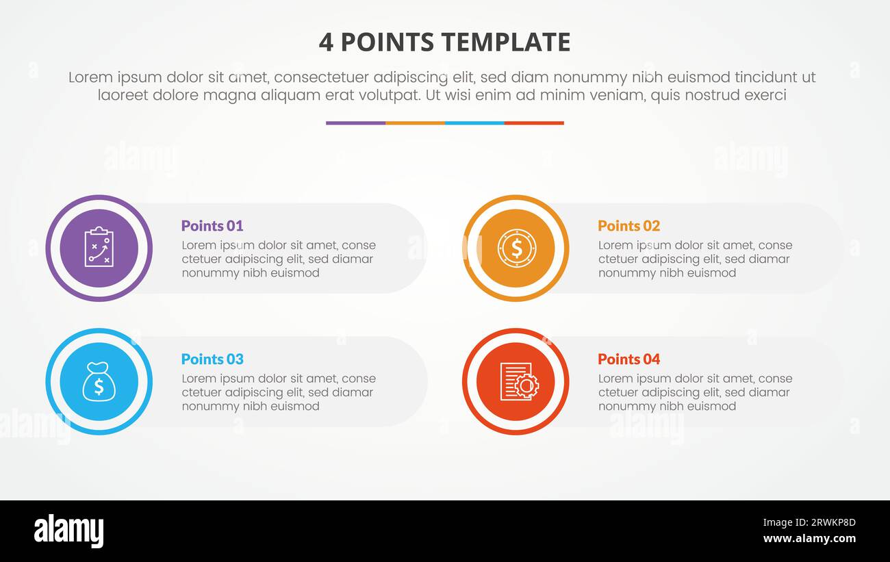 4 points stage template infographic concept for slide presentation with ...
