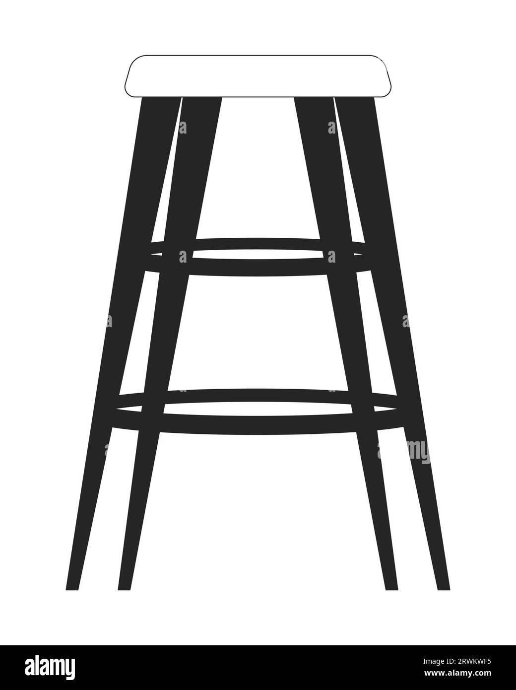 Bar Stool Black And White 2d Line Cartoon Object Stock Vector Image