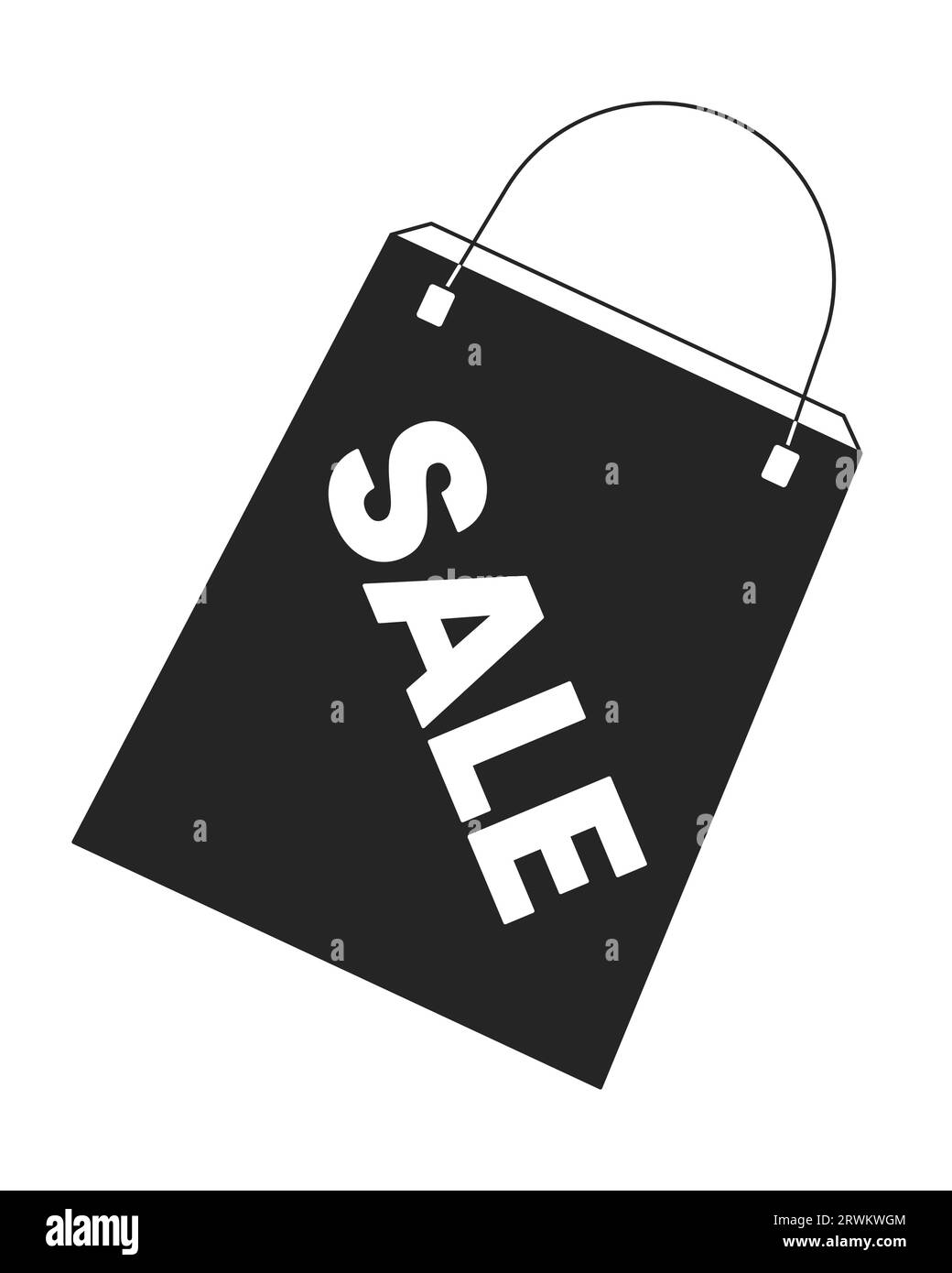 Sales boutique bag black and white 2D line cartoon price tag Stock ...