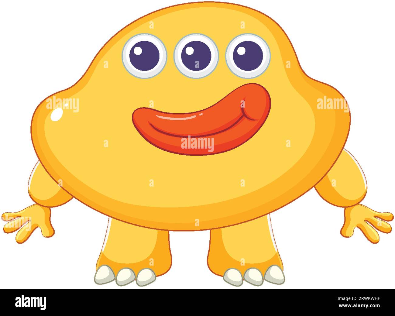 A cute and lovable cartoon character featuring three-eyed yellow alien ...