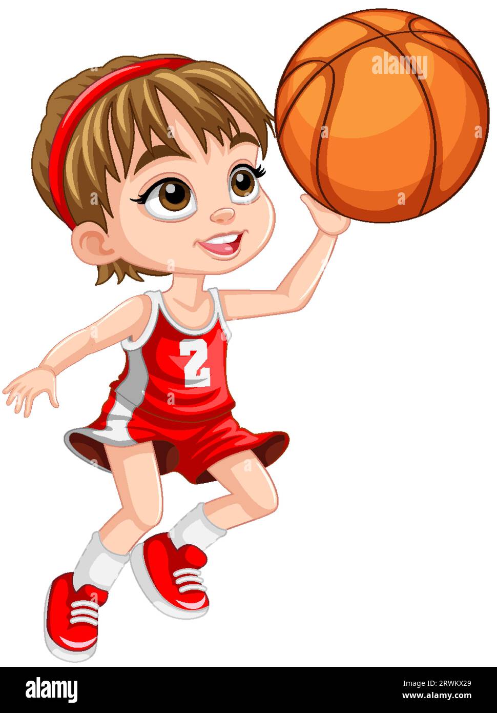 Cute basketball player cartoon character illustration Stock Vector ...