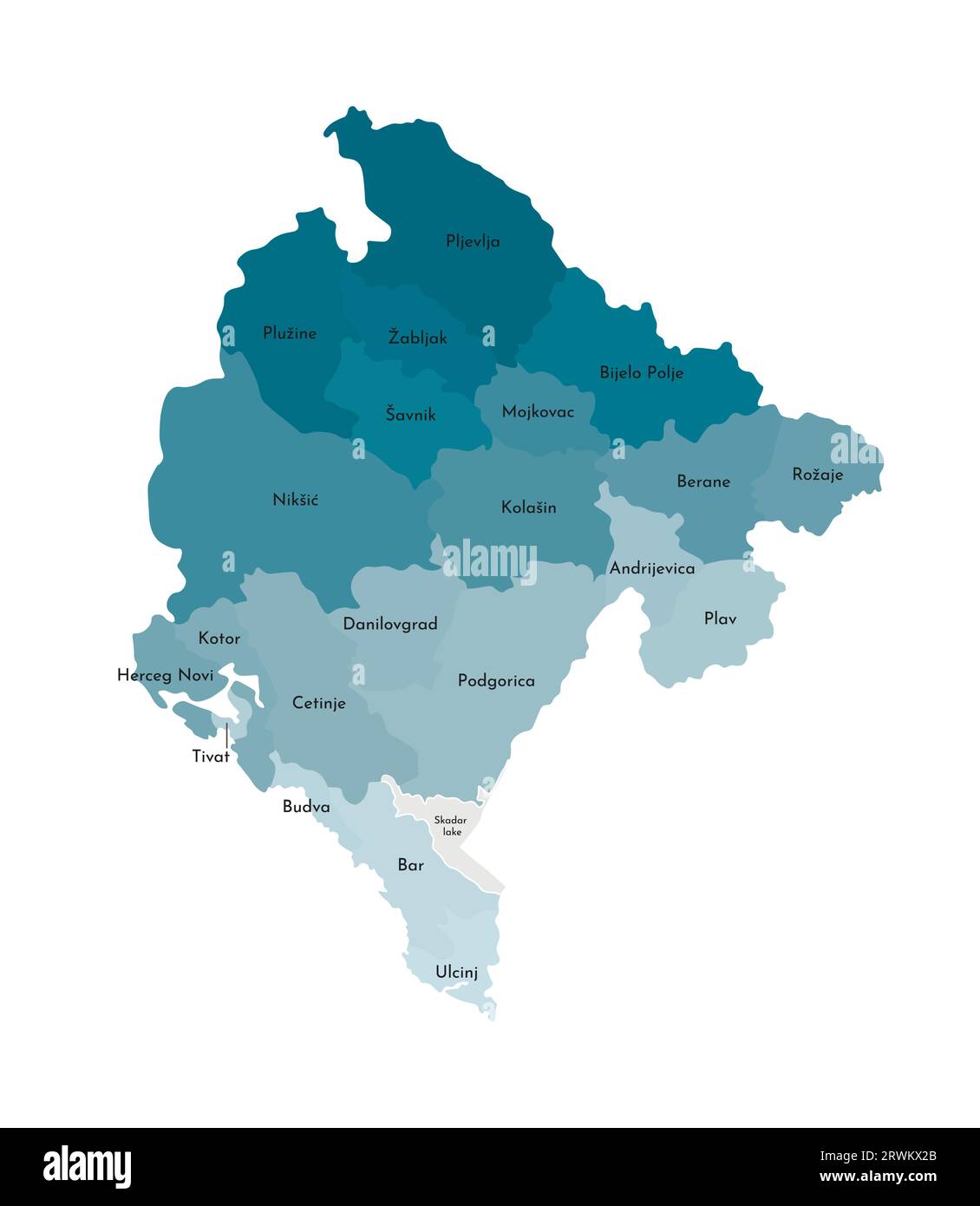 Vector isolated illustration of simplified administrative map of ...