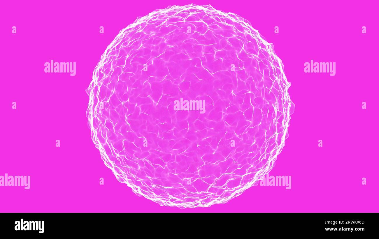 Abstract technology sphere background made of animated lines and dots ...