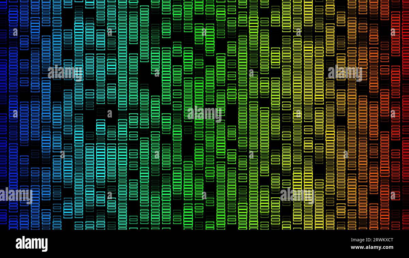 Abstract creative colorful neon grid background. Tiles, squares with ...