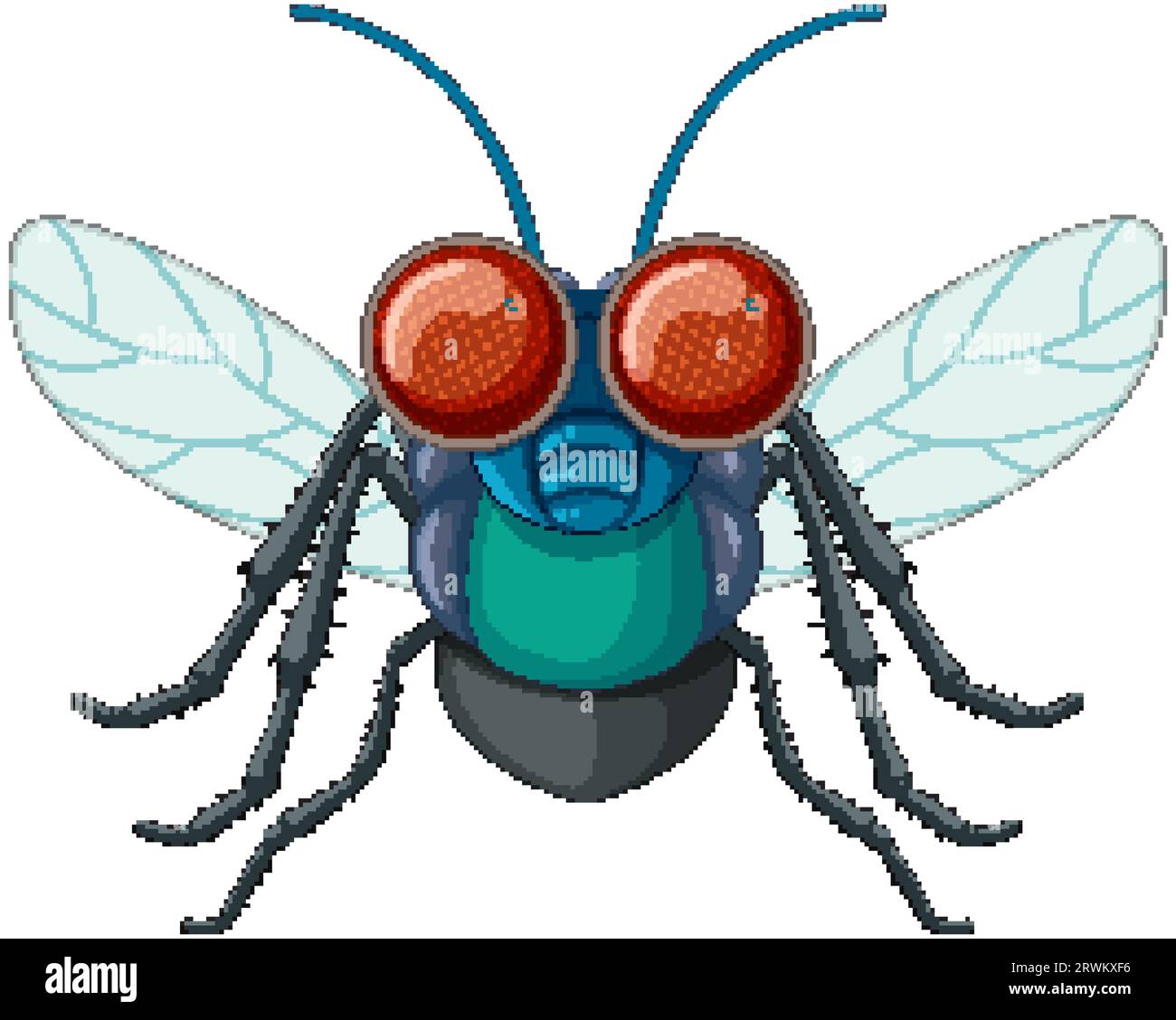Happy fly cartoon character illustration Stock Vector Image & Art - Alamy