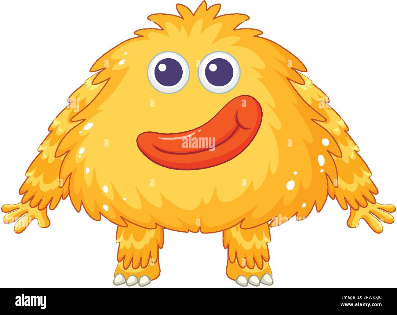 A cute and playful group of hairy yellow alien monsters Stock Vector ...