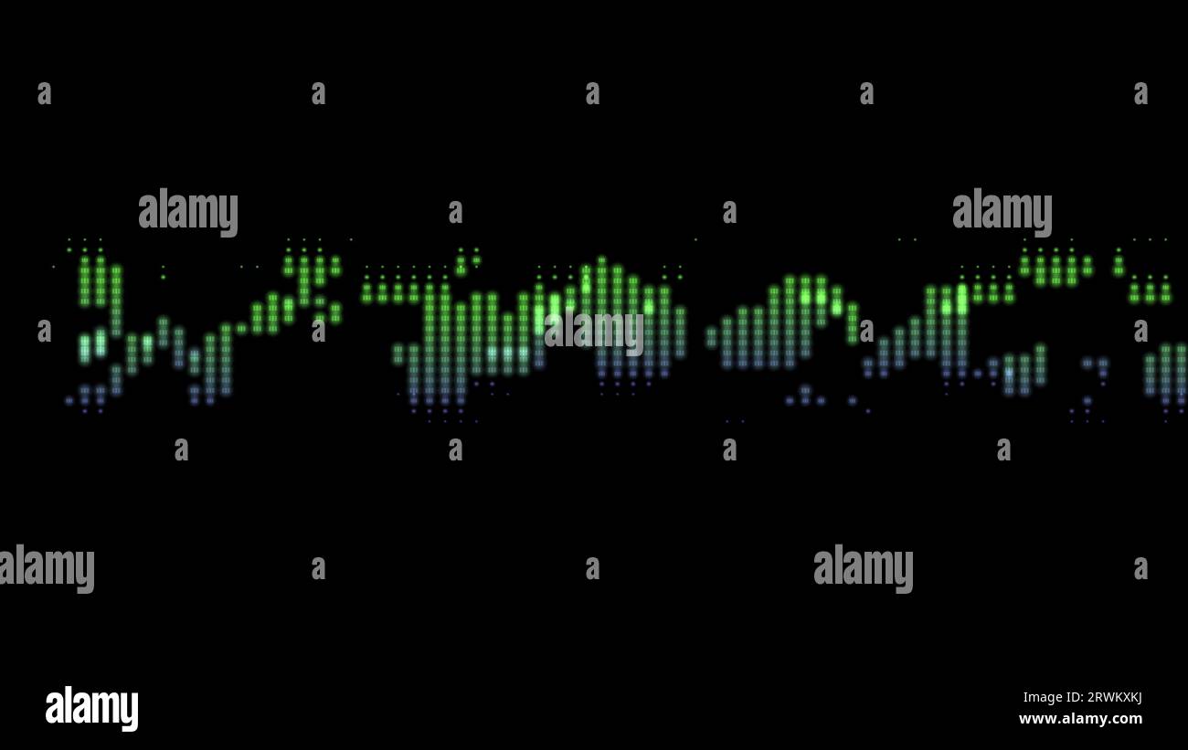 Sound wave isolated on black background. Line digital sound wave ...