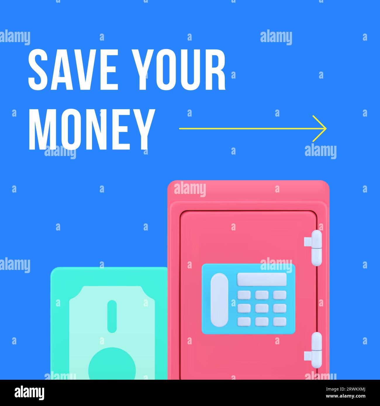 Save your money banking cash storage service social media post design ...