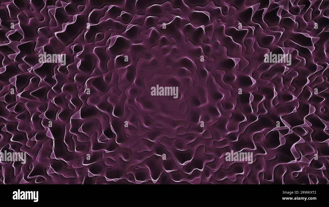 Abstract pink waves of liquid metal. Digital wave with many dots ...