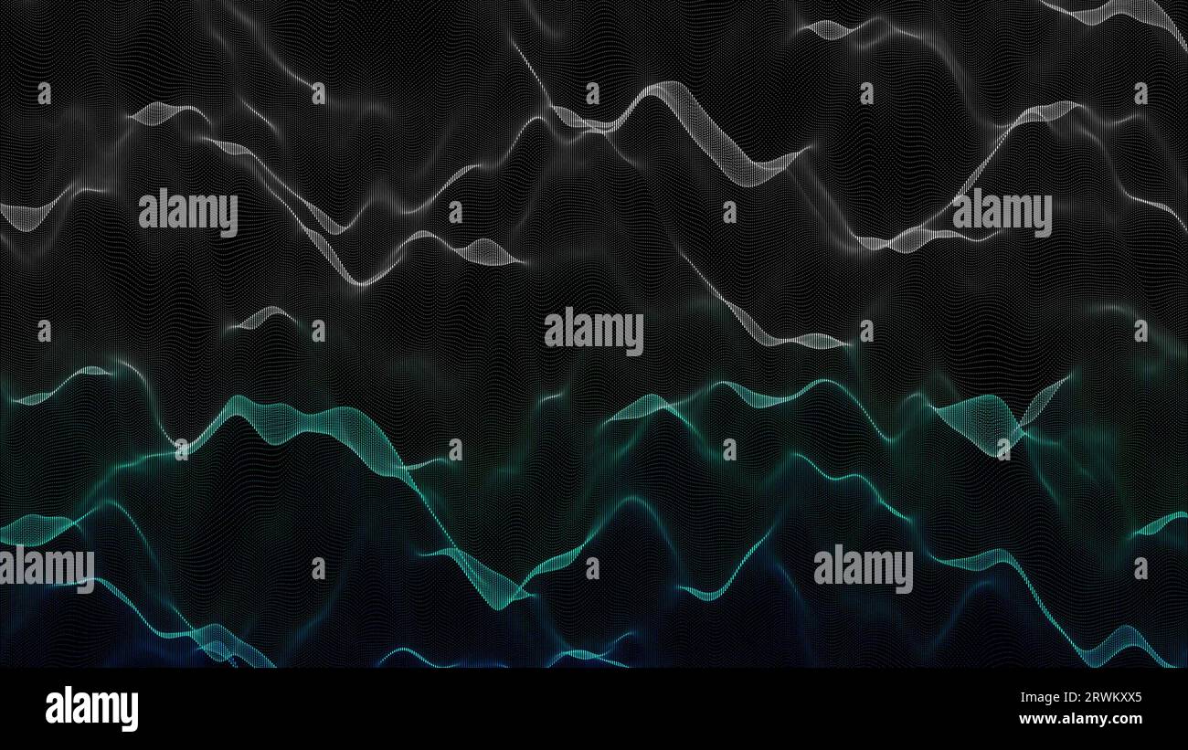 Smooth multi-colored waves floating into the distance. Abstract swirl ...