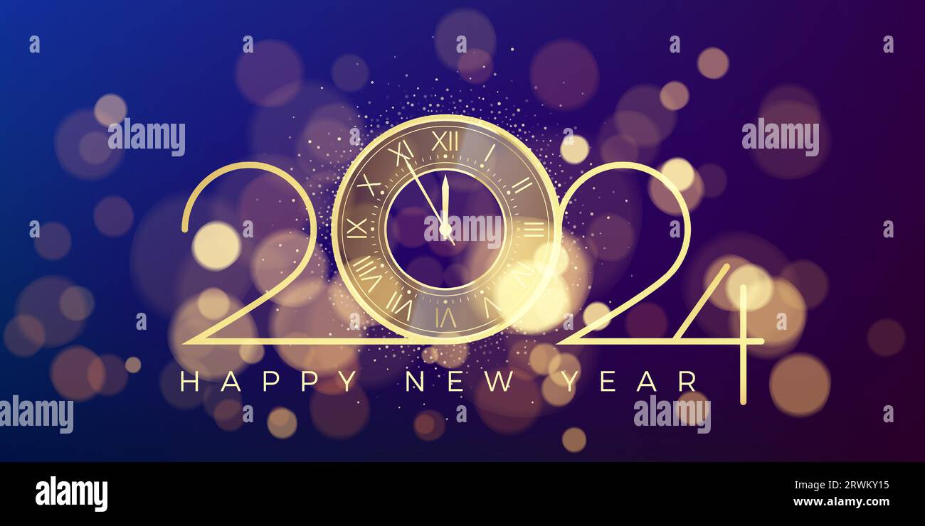 New Years Holiday Banner New Year Countdown Clock On Glittering