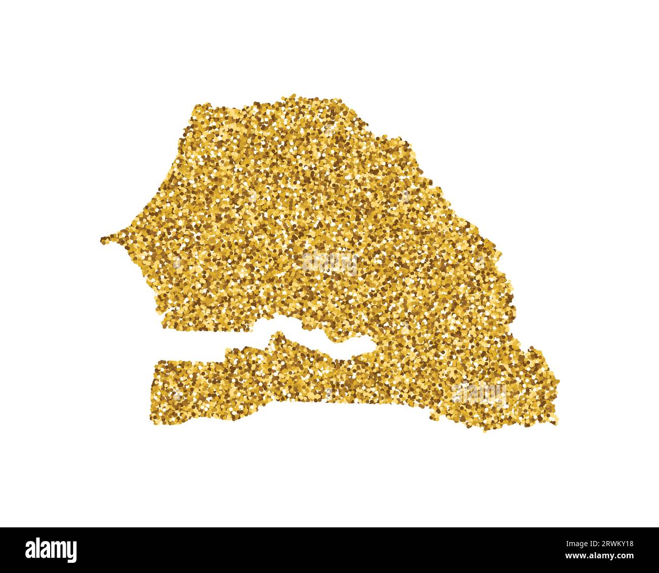 Vector isolated illustration with simplified Senegal map. Decorated by ...