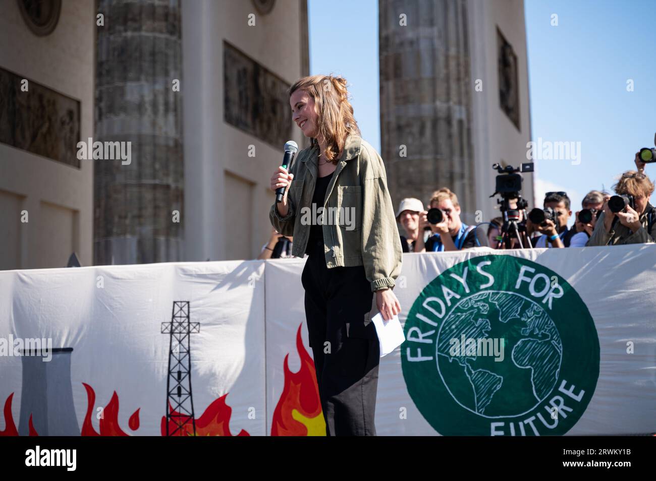 15.09.2023, Berlin, Germany, Europe - German climate protection activist Luisa Neubauer during ...