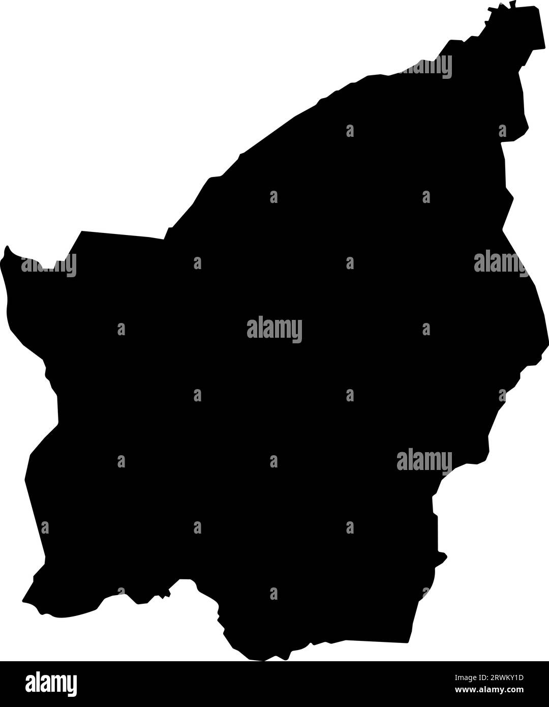 isolated simplified illustration icon with black silhouette of YYY map. White background Stock ...