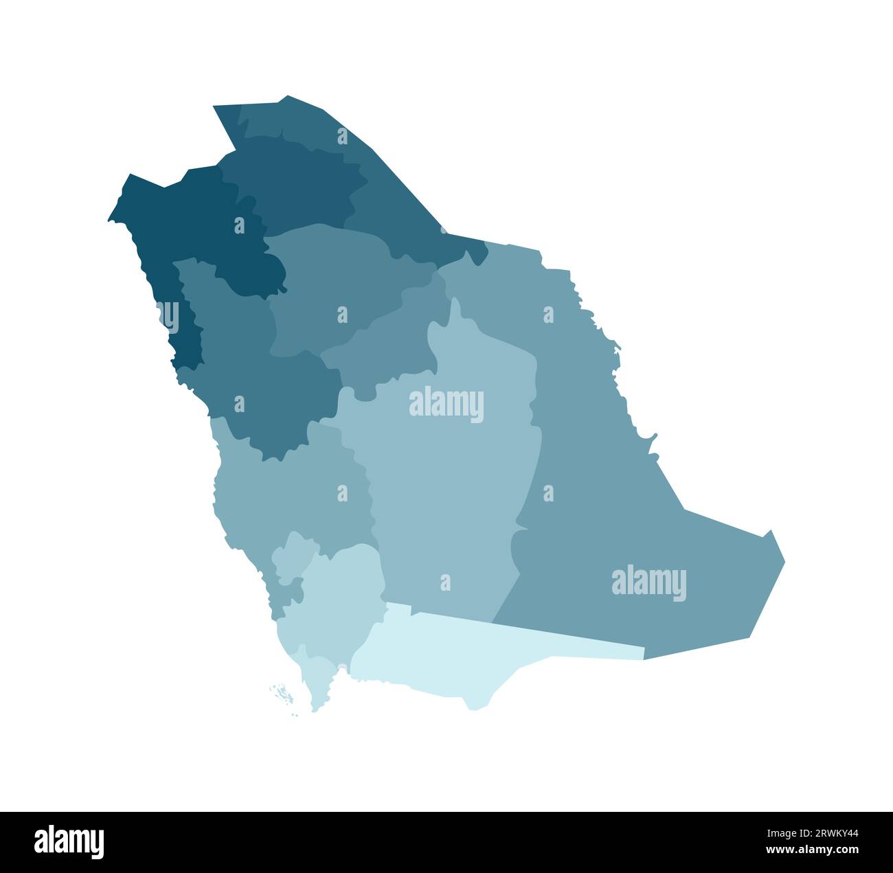Vector isolated illustration of simplified administrative map of Saudi ...