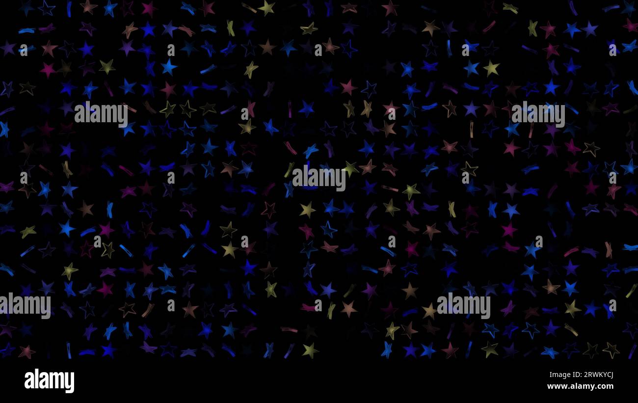 Multicolor particles star on black hi-res stock photography and images ...