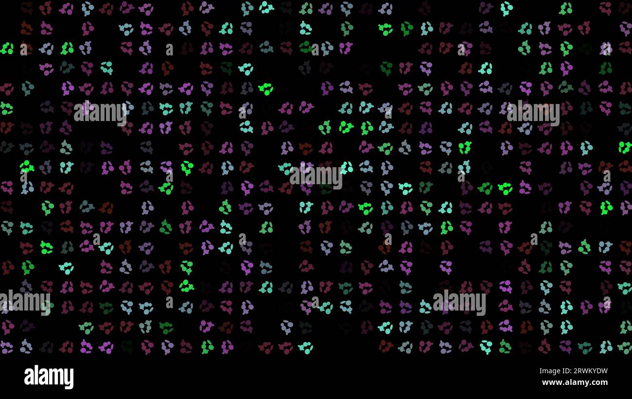 Colored flashing rotating Blots on black bg. Abstract festive ...