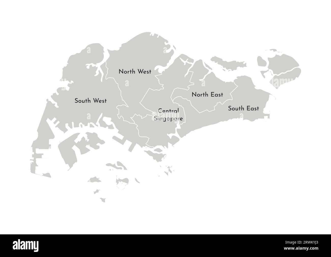 Vector isolated illustration of simplified administrative map of ...