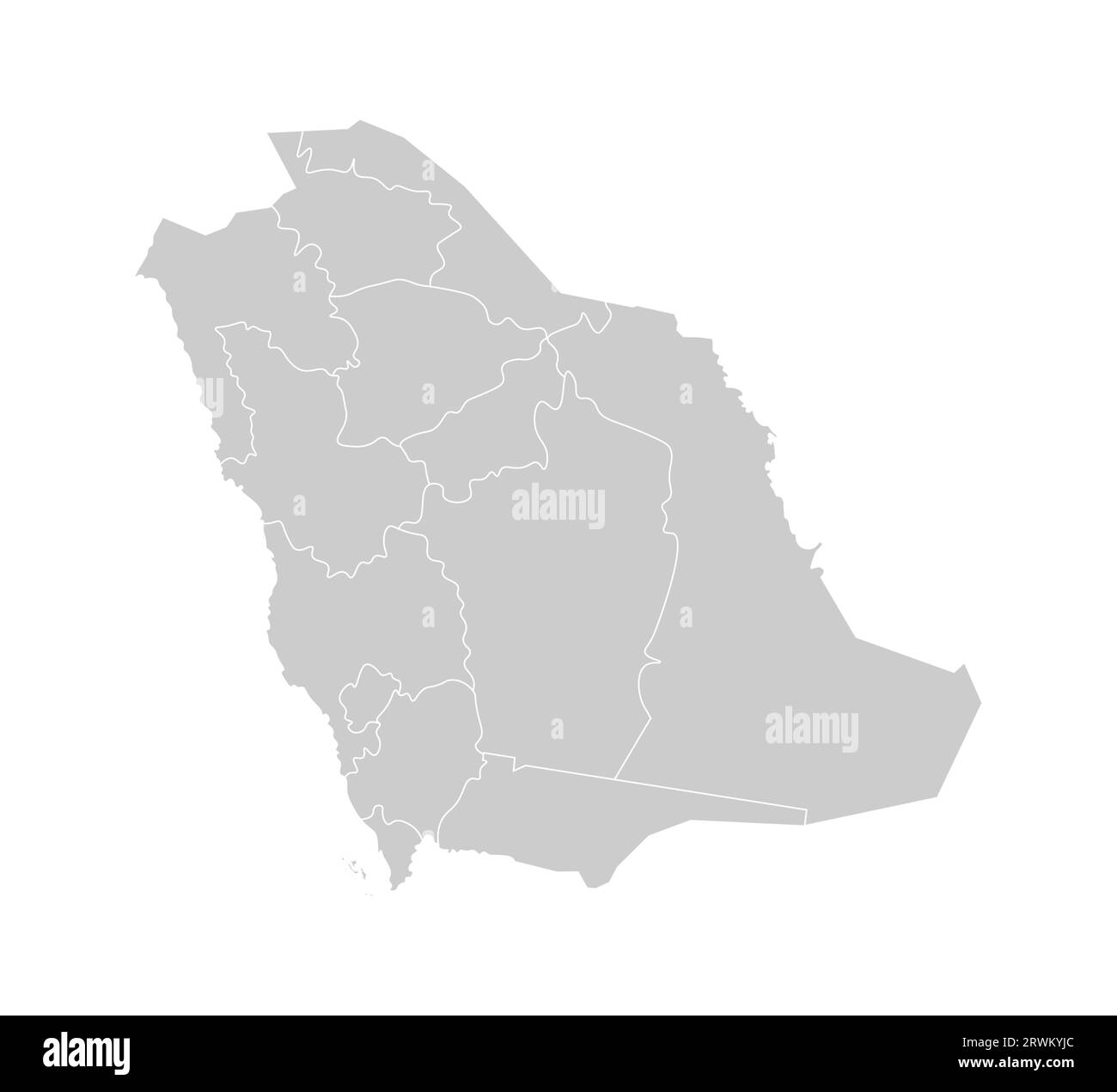Vector isolated illustration of simplified administrative map of Saudi ...