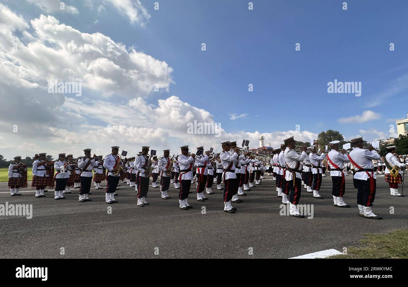 Kathmandu, Bagmati, Nepal. 20th Sep, 2023. Nepali Police personnel take ...