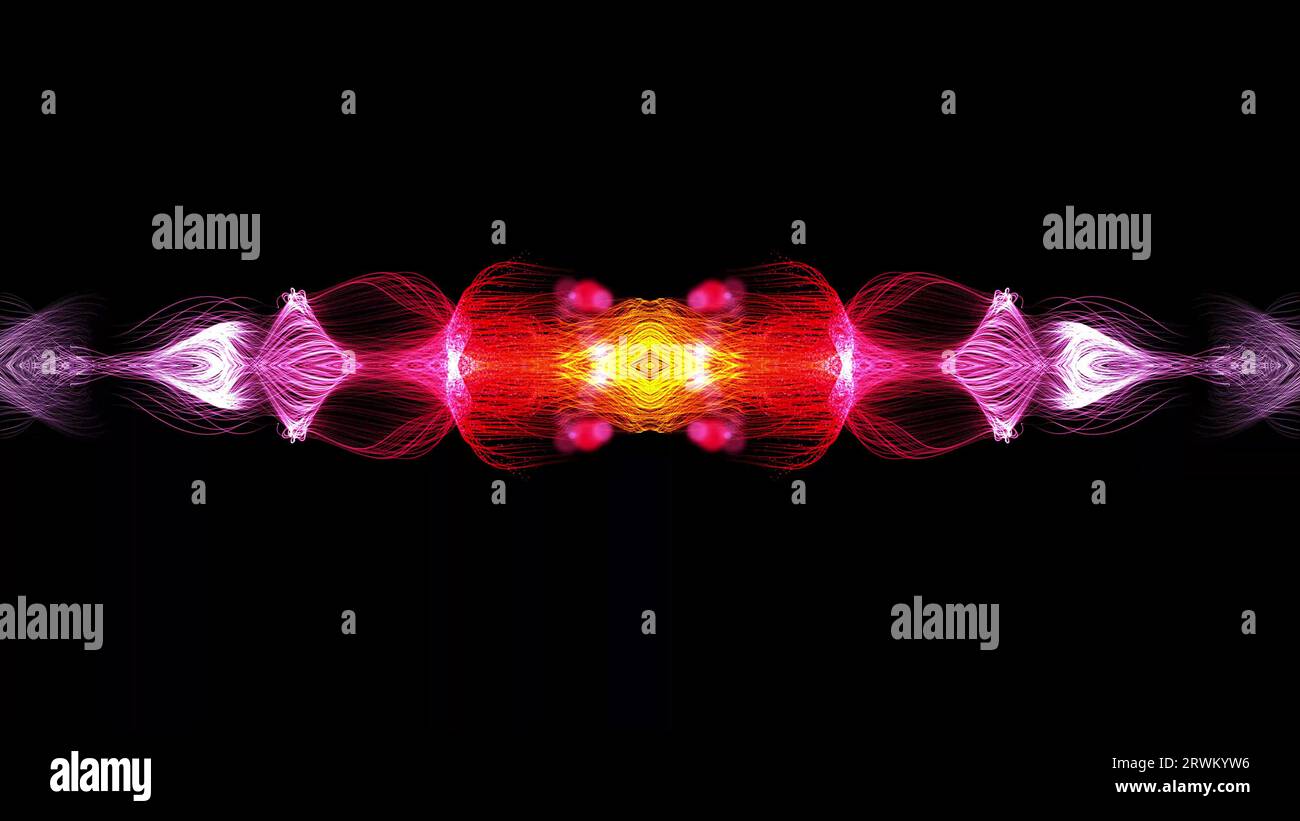 3D Fire stream glowing fiery radiation. Hot stream glowing fiery energy ...