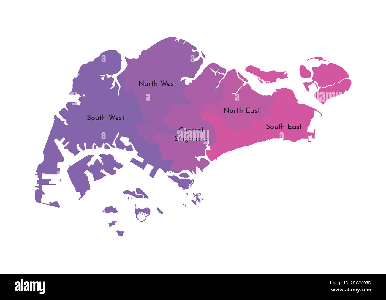 Vector isolated illustration of simplified administrative map of ...