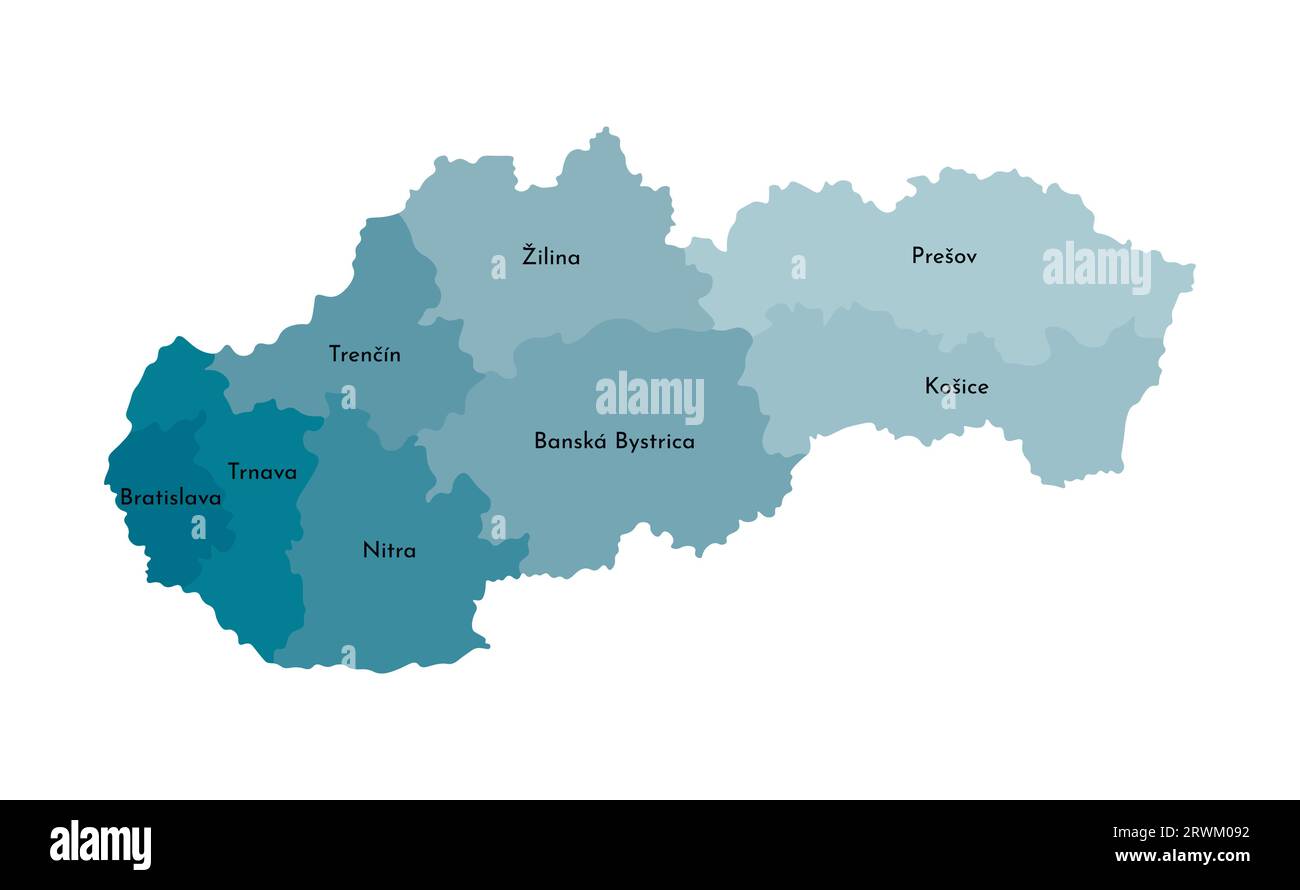 Vector isolated illustration of simplified administrative map of ...