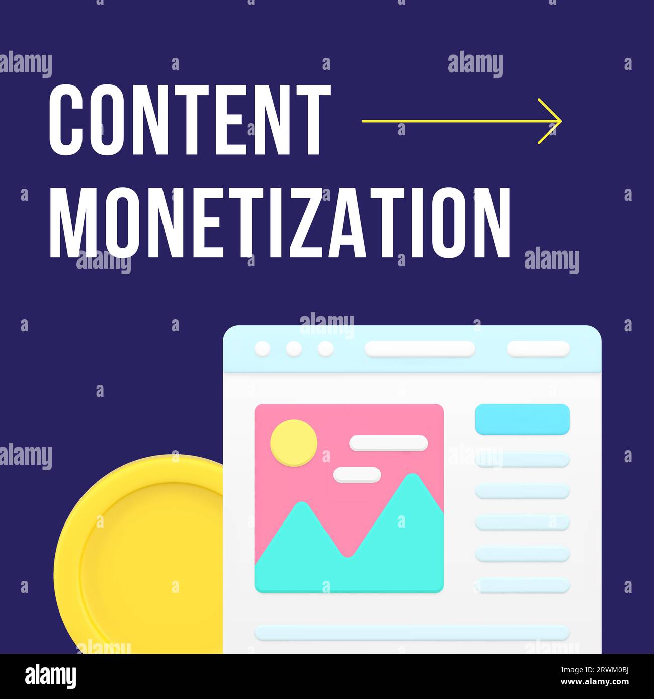 Content monetization digital marketing and blogging social media post ...