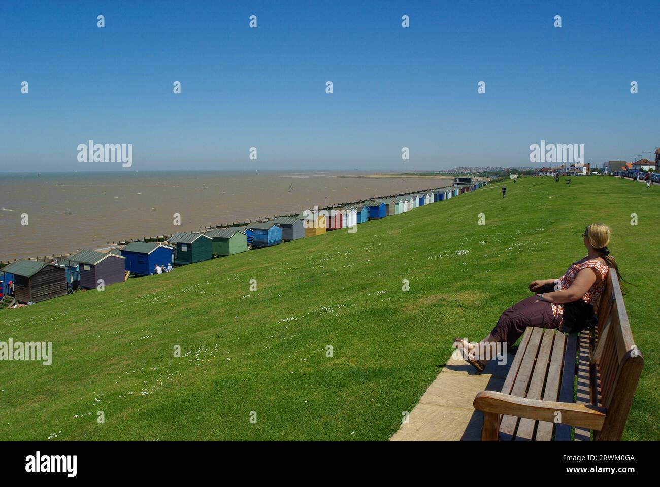 Tankerton beach small houses on Tankerton Slopes on the seafront of ...