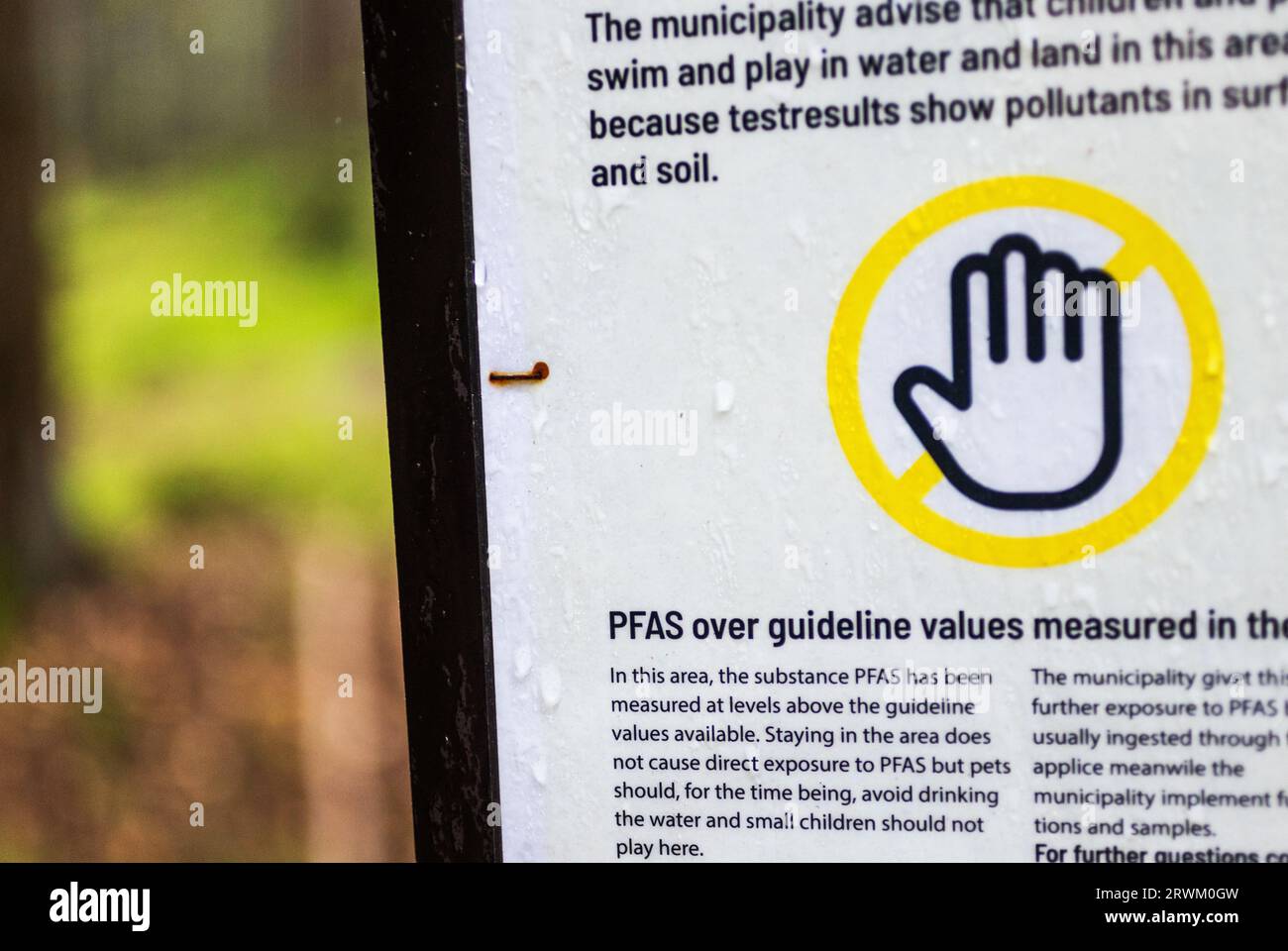 PFAS over guideline values, signs about advice against bath and play in ...