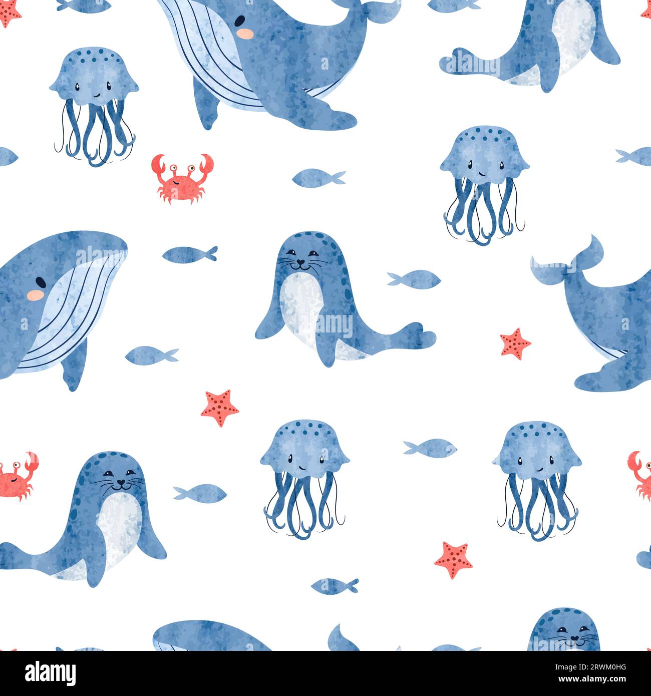 Ocean life animals repeat Stock Vector Images - Alamy