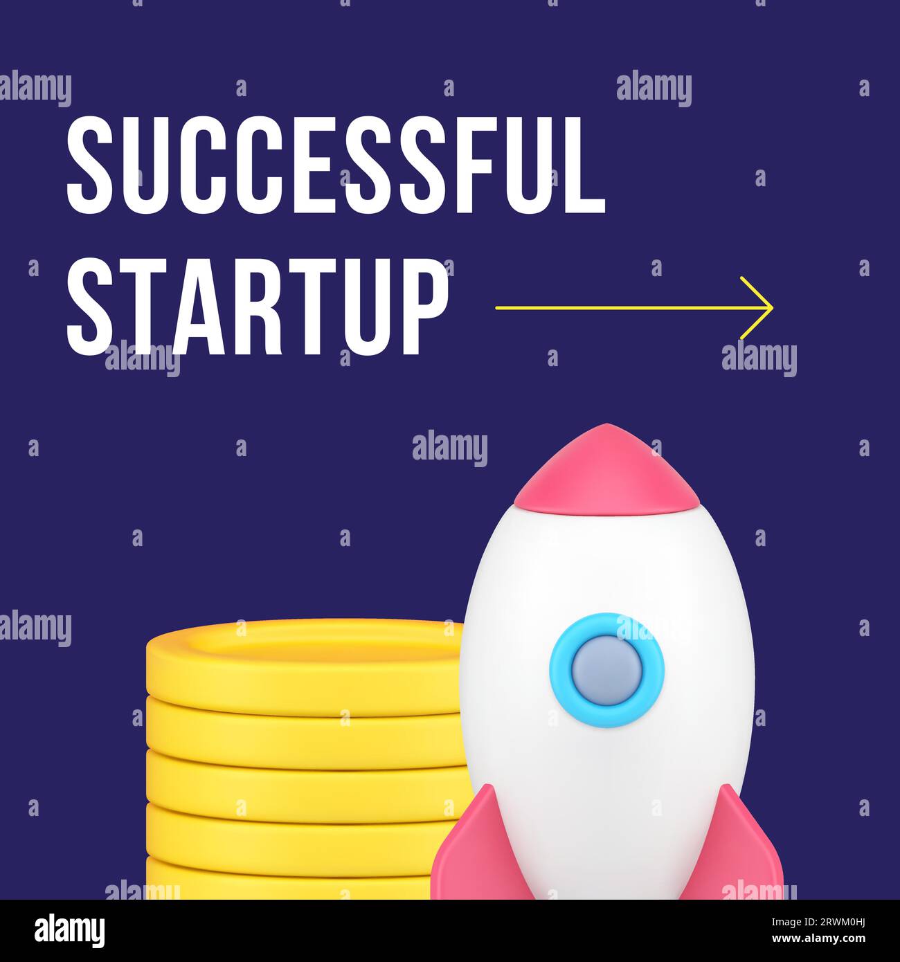 Successful startup business innovation idea social media post design ...