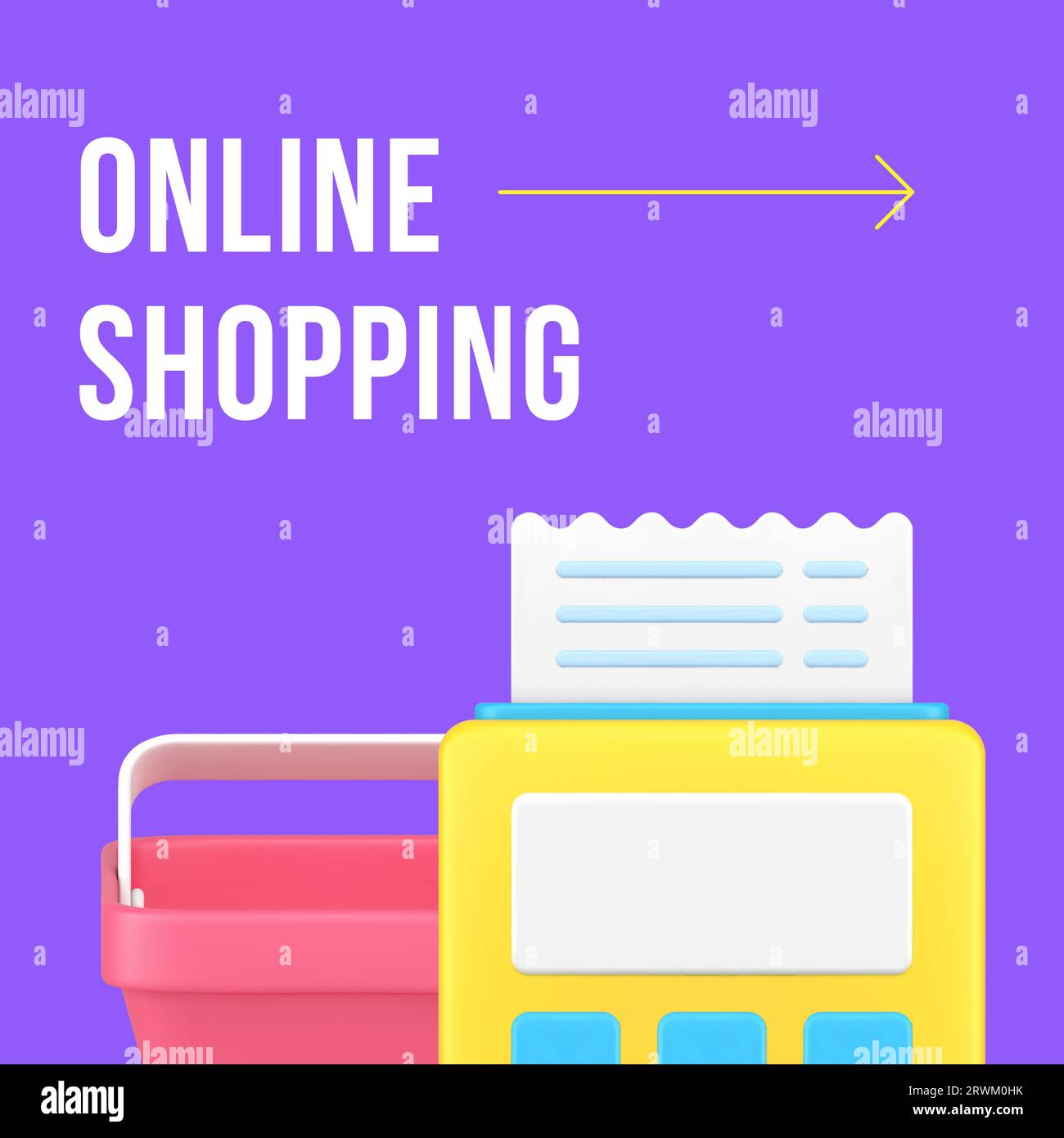 Poster with realistic basket for shopping hi-res stock photography and ...