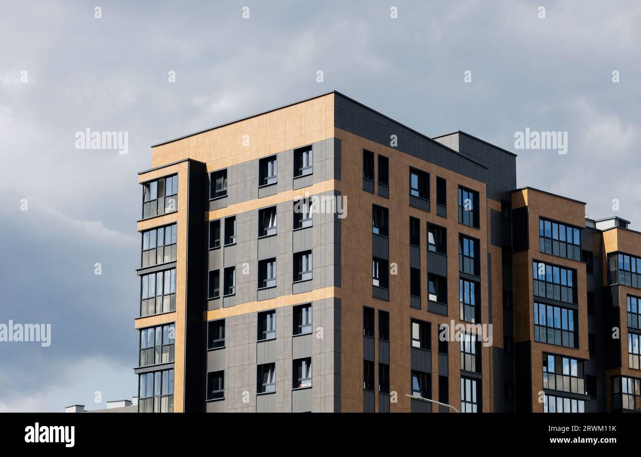 Residental Building on sky background. new multi-storey buildings Stock ...