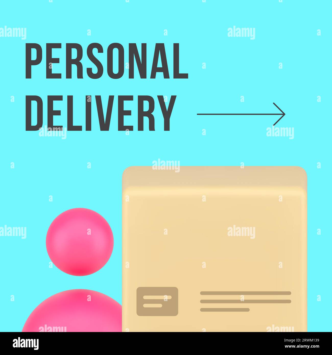 Personal delivery cargo parcel order courier shipping social media post ...