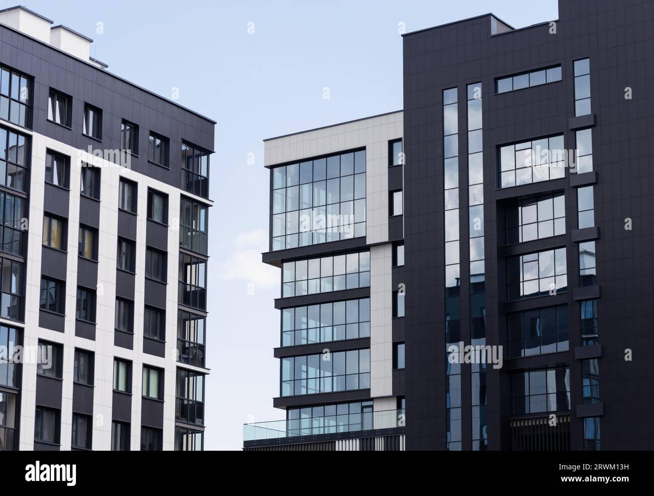 Cityscape of a residential area with modern apartment buildings. Detail ...