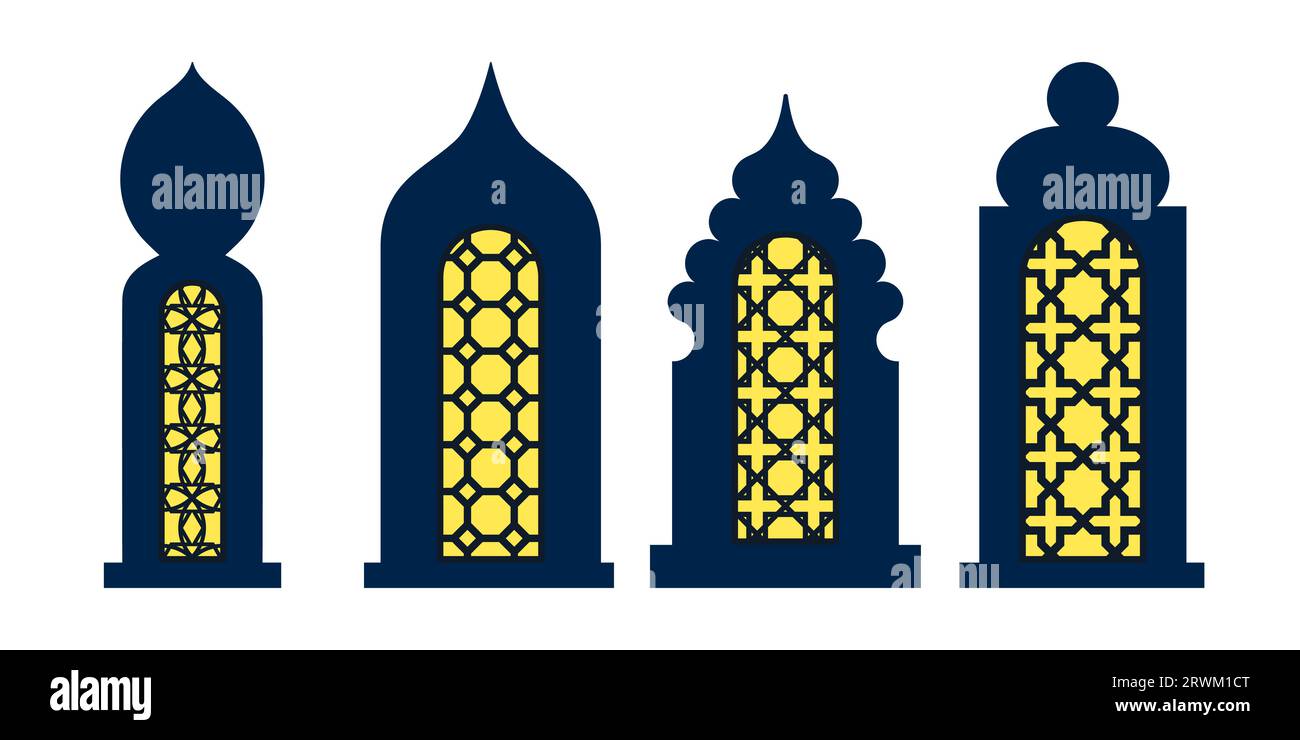 Collection of arabian oriental windows, arches and doors. Laser cut ...