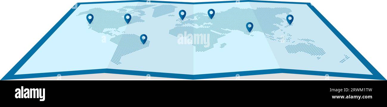 Abstract blue infographic world map vector illustration world map global Cut Out Stock Images ...