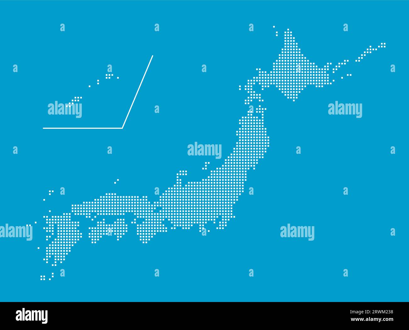 Vector illustration of Japan map (map drawn with square dots Stock ...