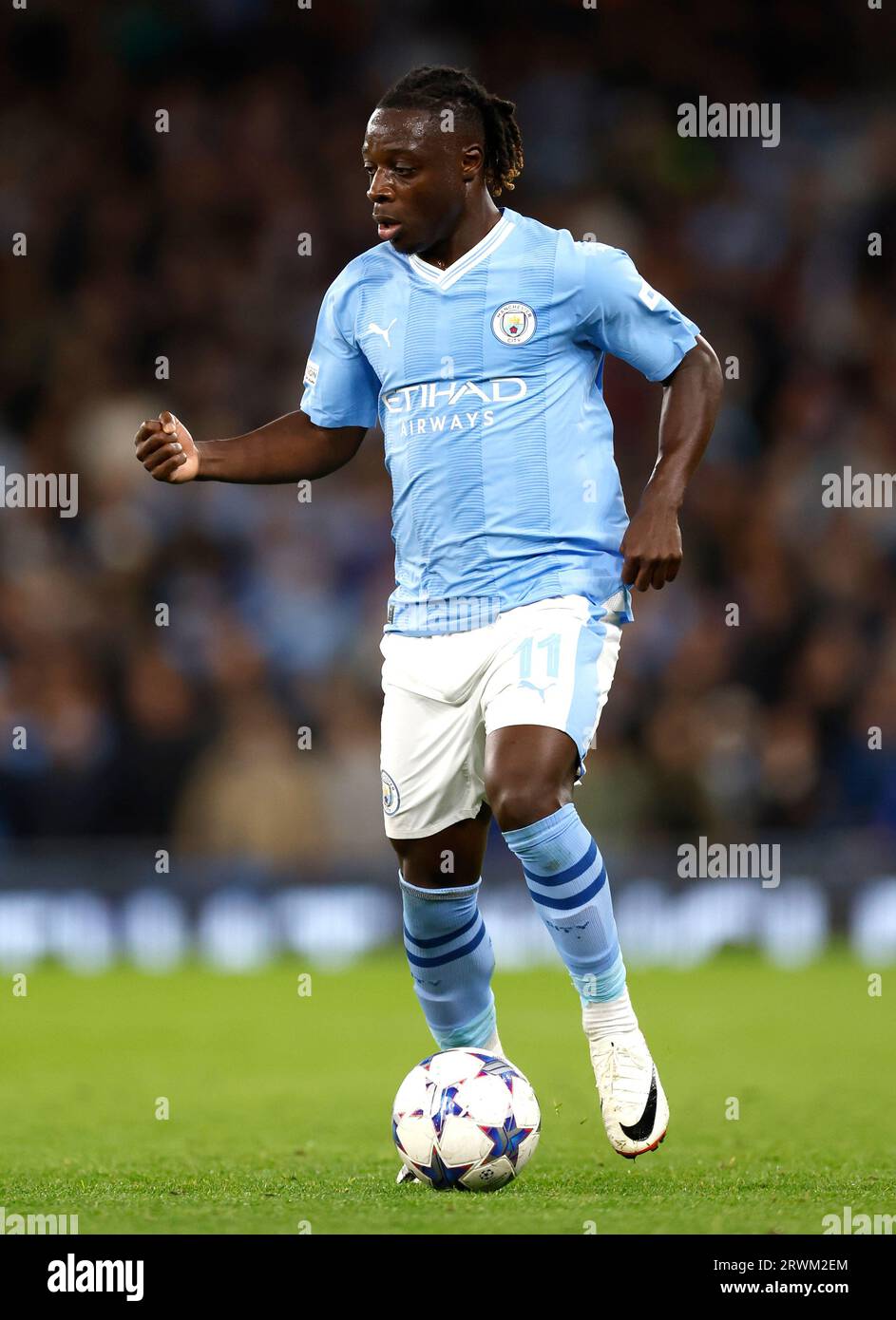 Manchester City's Jeremy Doku during the UEFA Champions League Group G ...