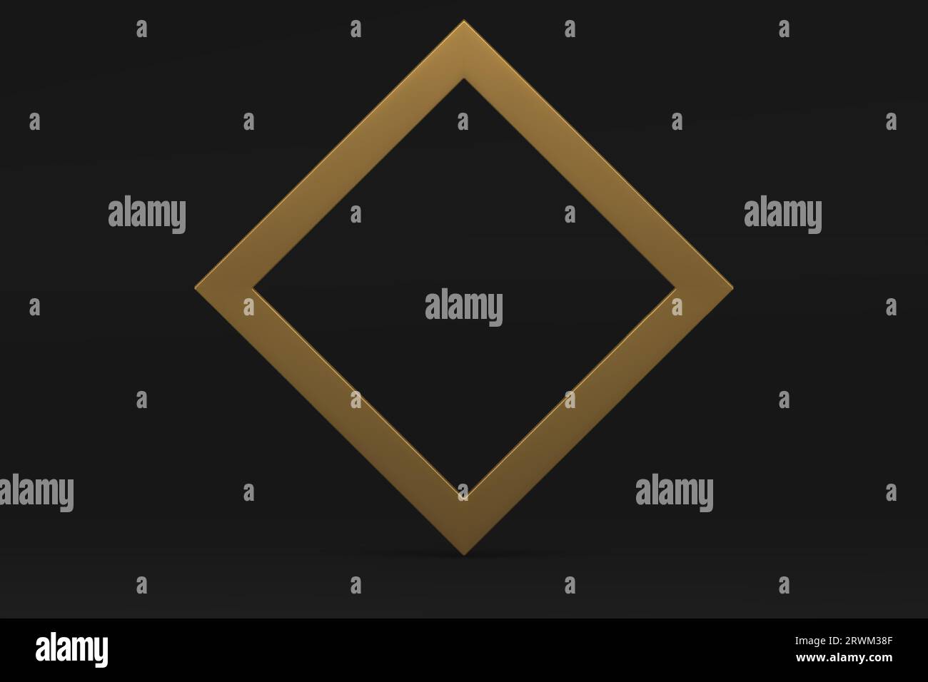 Golden 3d rhombus frame premium showroom black studio background for ...