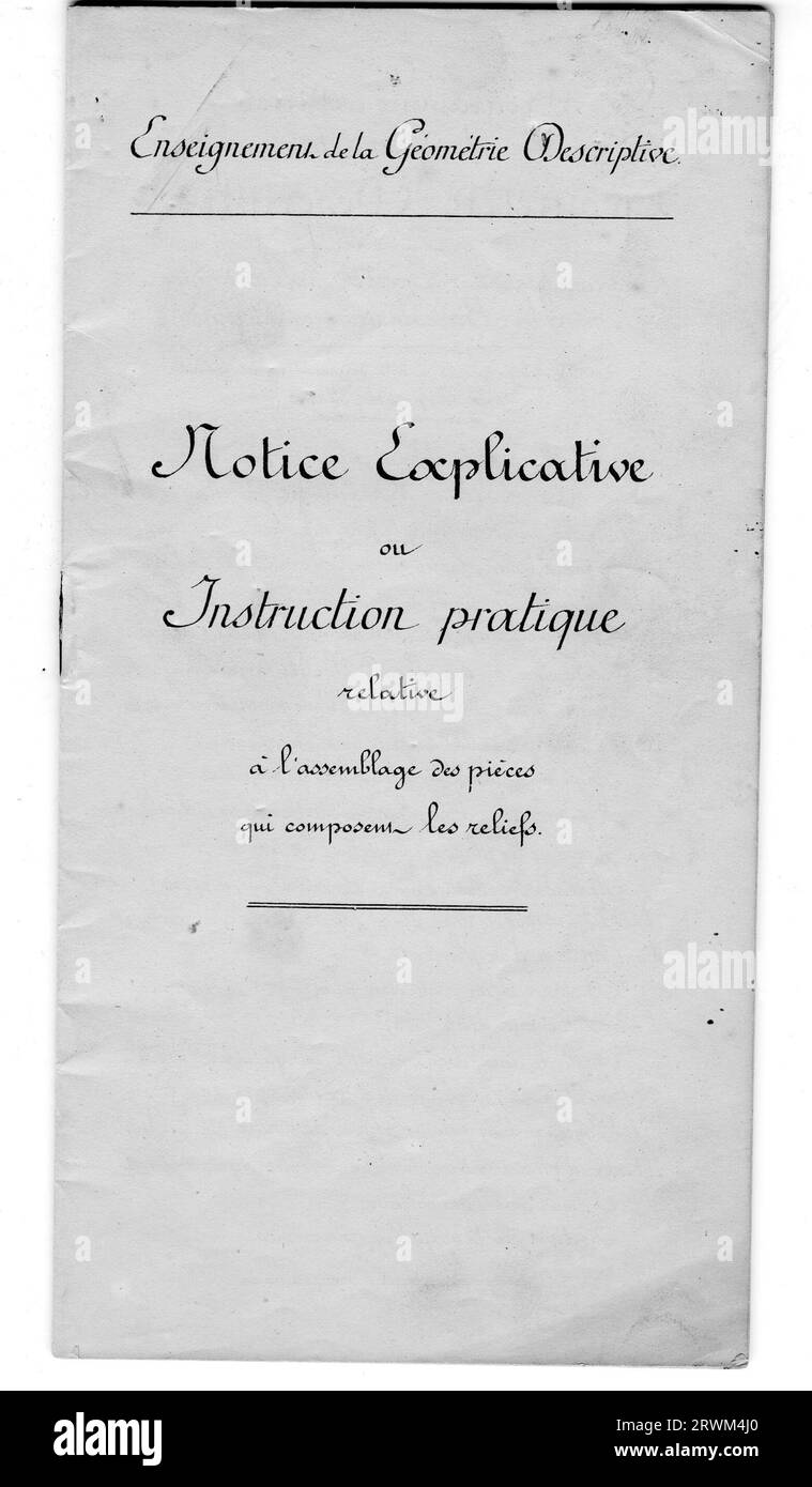 Pamphlet by A. Jullien, 1880, "Enseignement de la Geometrie Descriptive ...